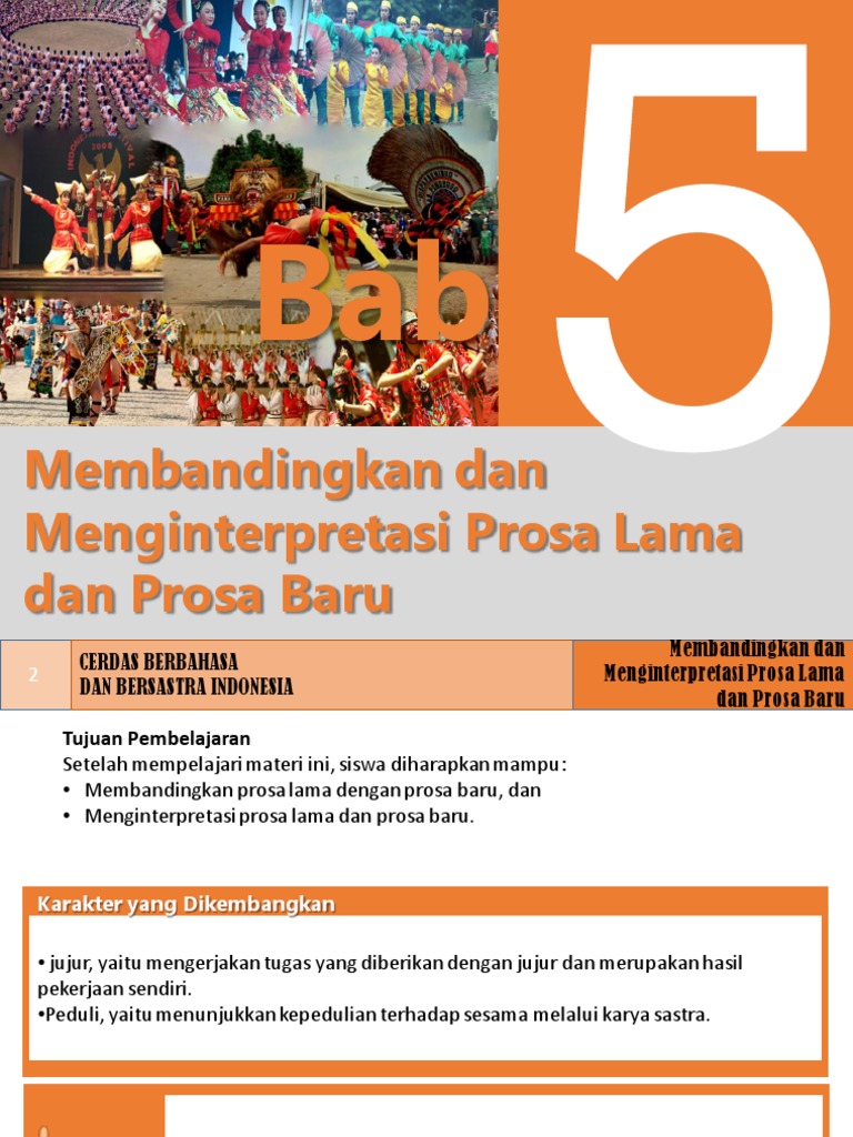 Kelas X Bab 5 Prosa Lama Dan Baru | PDF