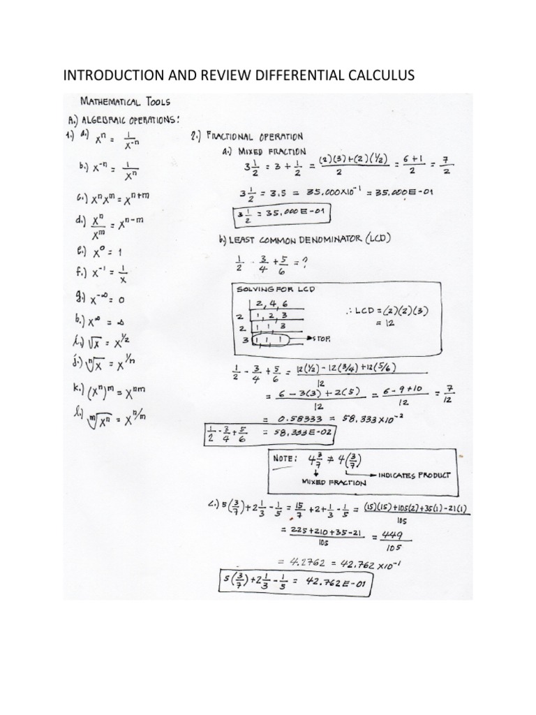 Introduction and Review Differential Calculusb | PDF | Perpendicular ...
