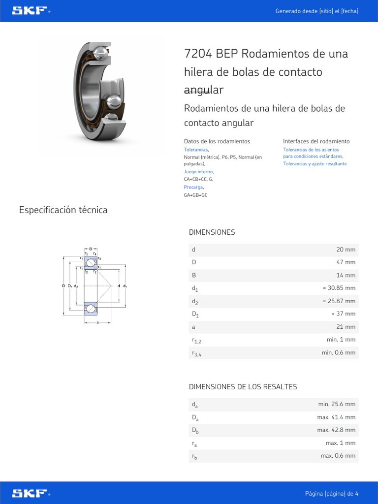 7204 BEP Rodamientos de Una Hilera de Bolas de Contacto Angular - 20210524 | PDF | Red mundial ...