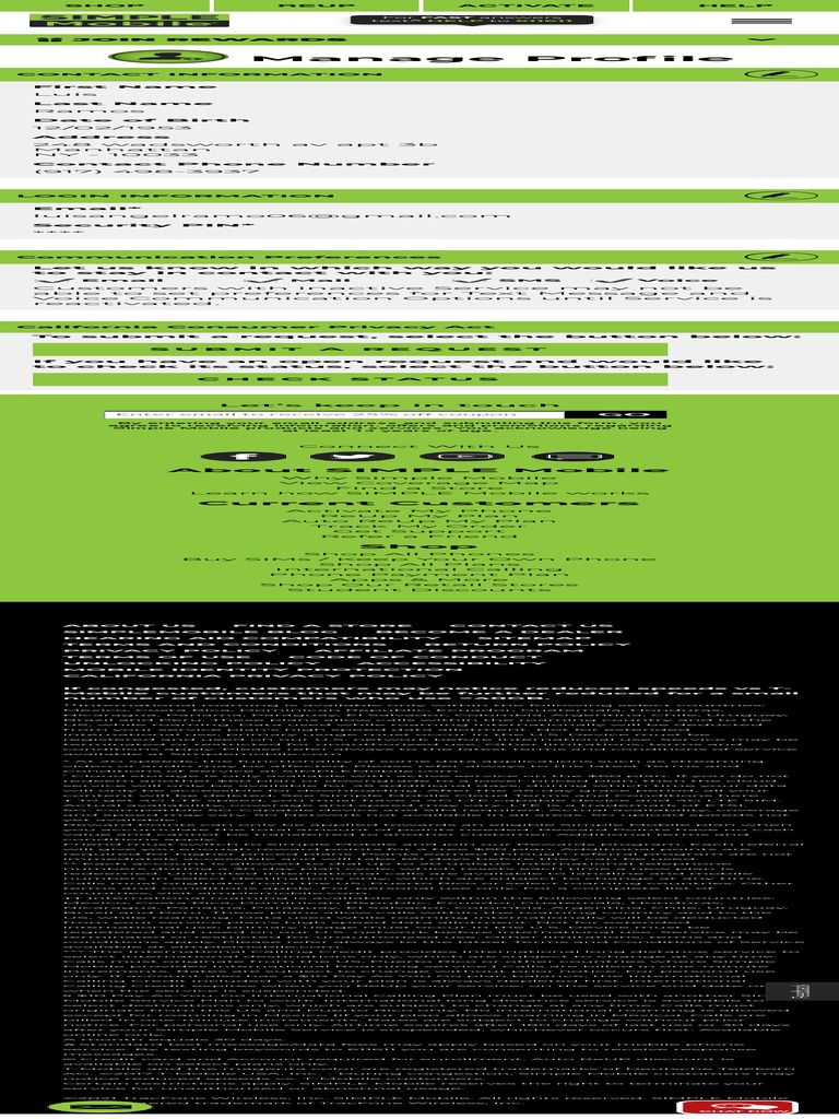 Unlimited Mobile, No Contract Cell Phone Plans Simple Mobile | PDF ...