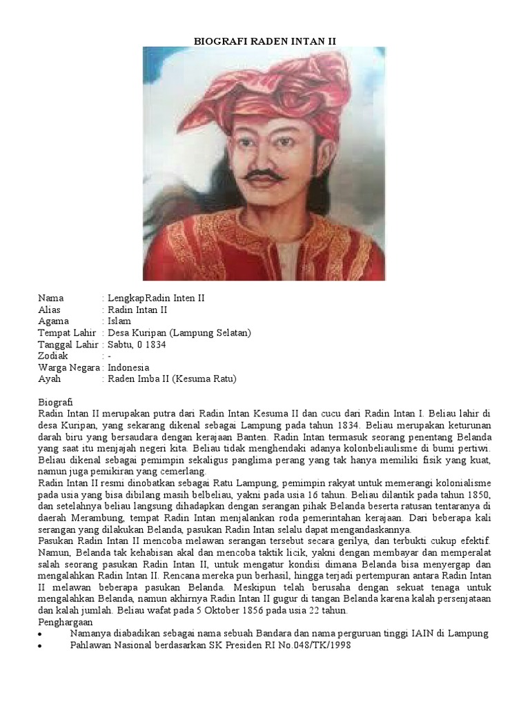 Biografi Raden Intan Ii | PDF