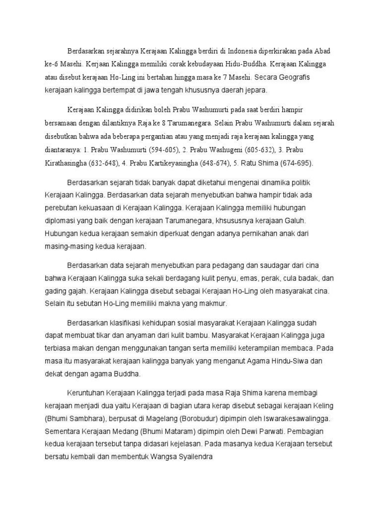 Kerajaan Kalingga | PDF
