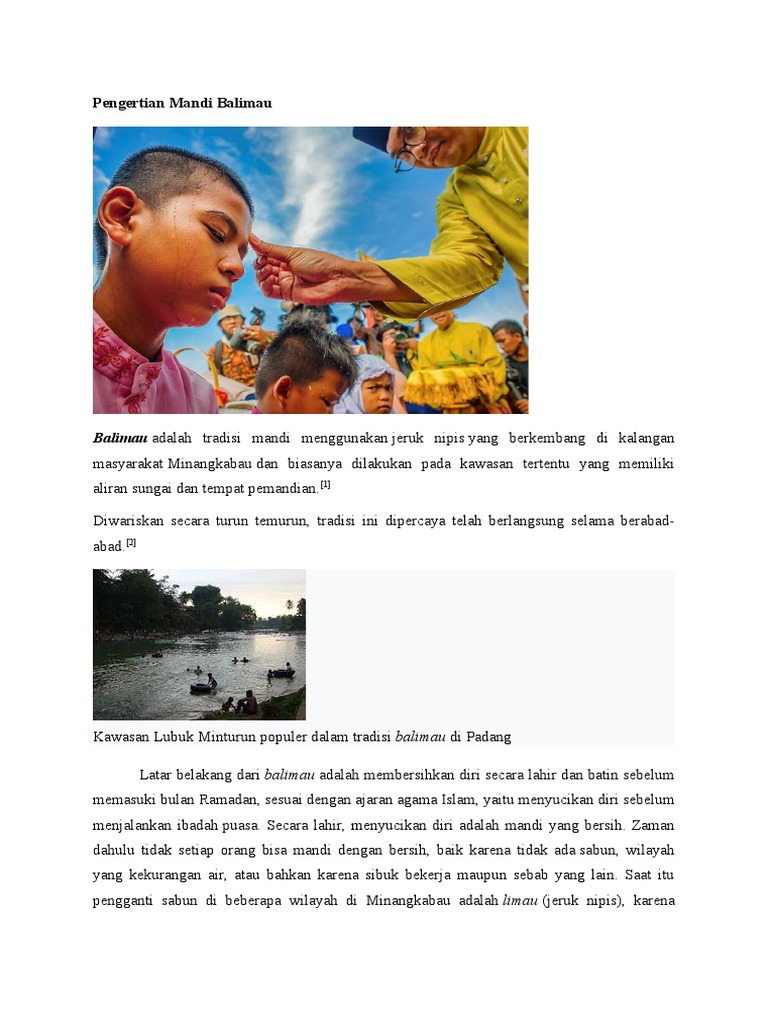 Pengertian Mandi Balimau | PDF | Agama & Spiritualitas