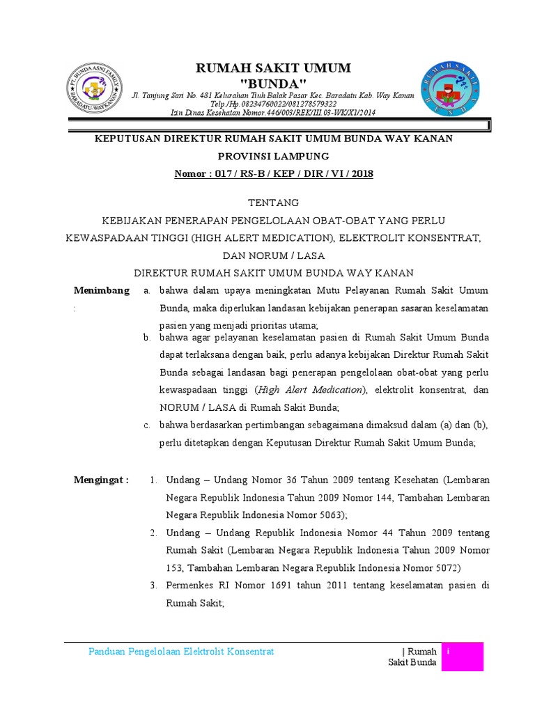 Panduan Pengelolaan Elektrolit Konsentrat | PDF | Pengembangan Diri ...