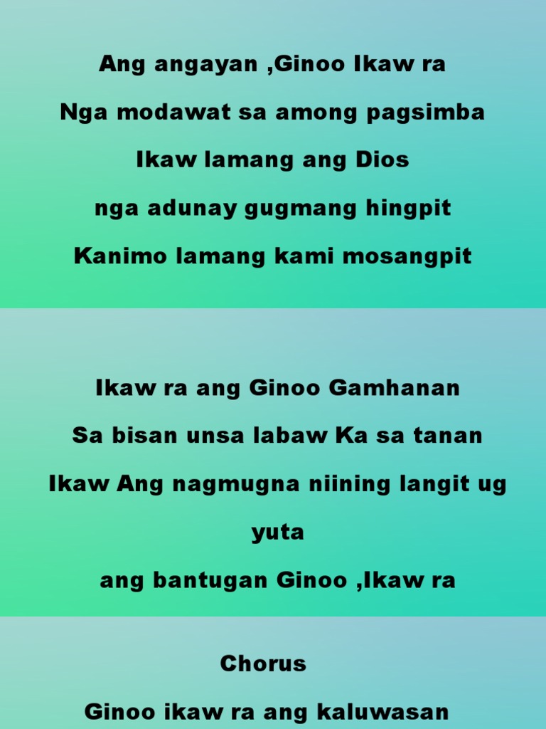 Angayan Ginoo Ikaw Ra | PDF