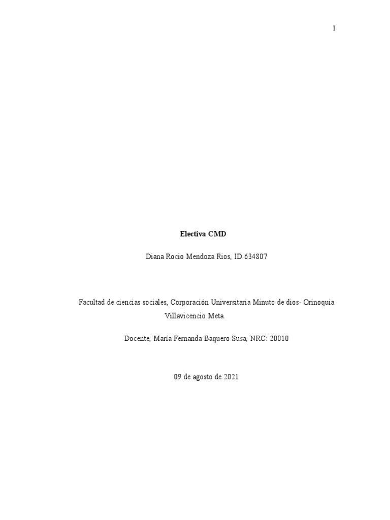 Electiva CMD Actividad 1. | PDF | Violencia | Amor Electiva CMD Actividad 1. | PDF | Violencia | Amor