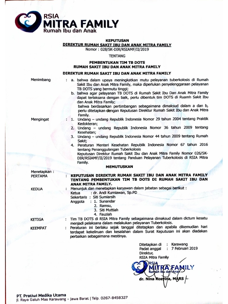 Contoh SK Tim DOTS.1 | PDF