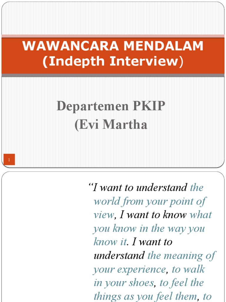 INDEPTH INTERVIEW | PDF