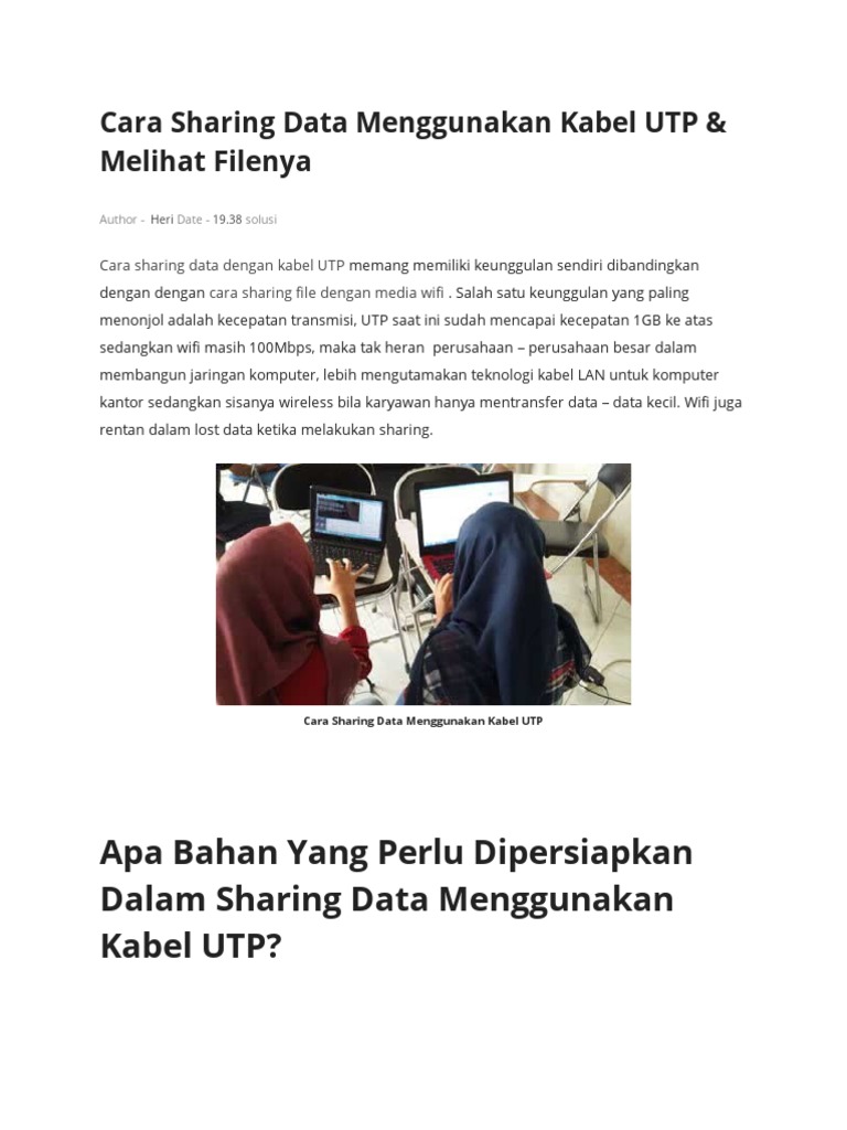 Cara Sharing Data Menggunakan Kabel UTP | PDF