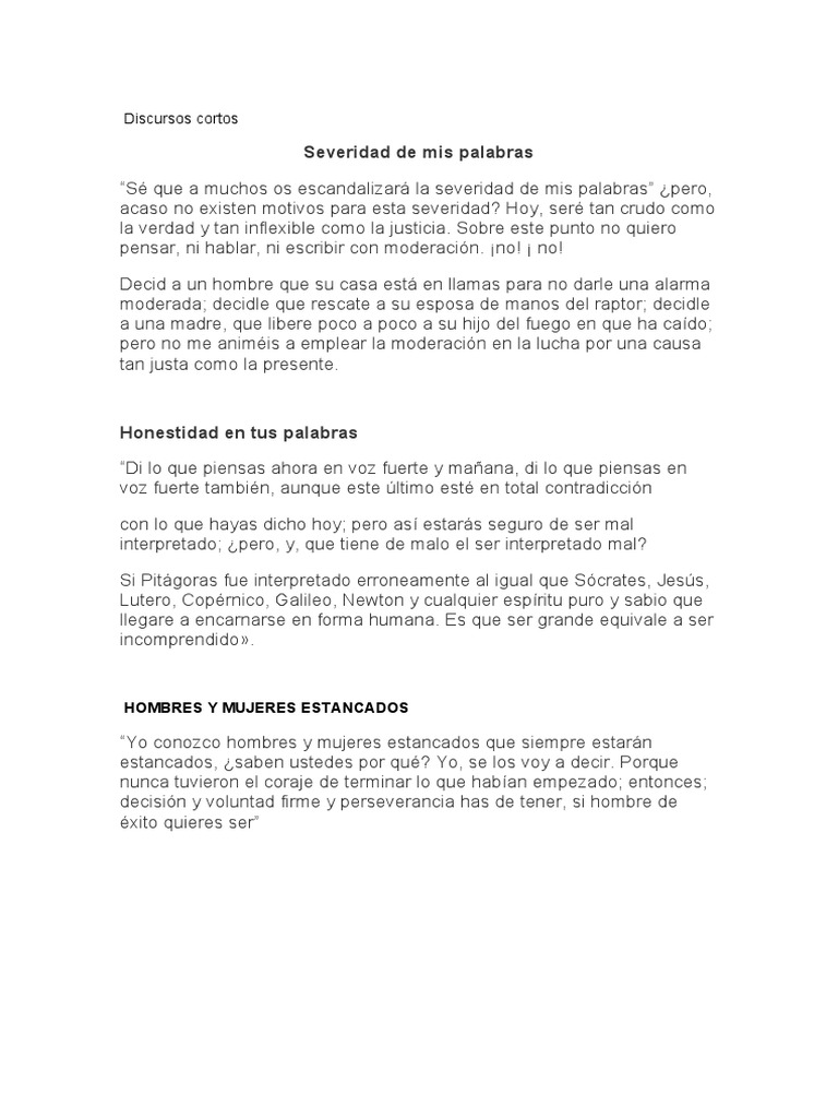 Discursos Cortos | PDF