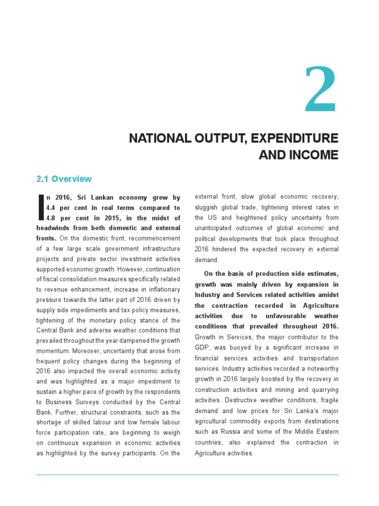 National Output, Expenditure and Income: 2.1 Overview | PDF | Gross ...