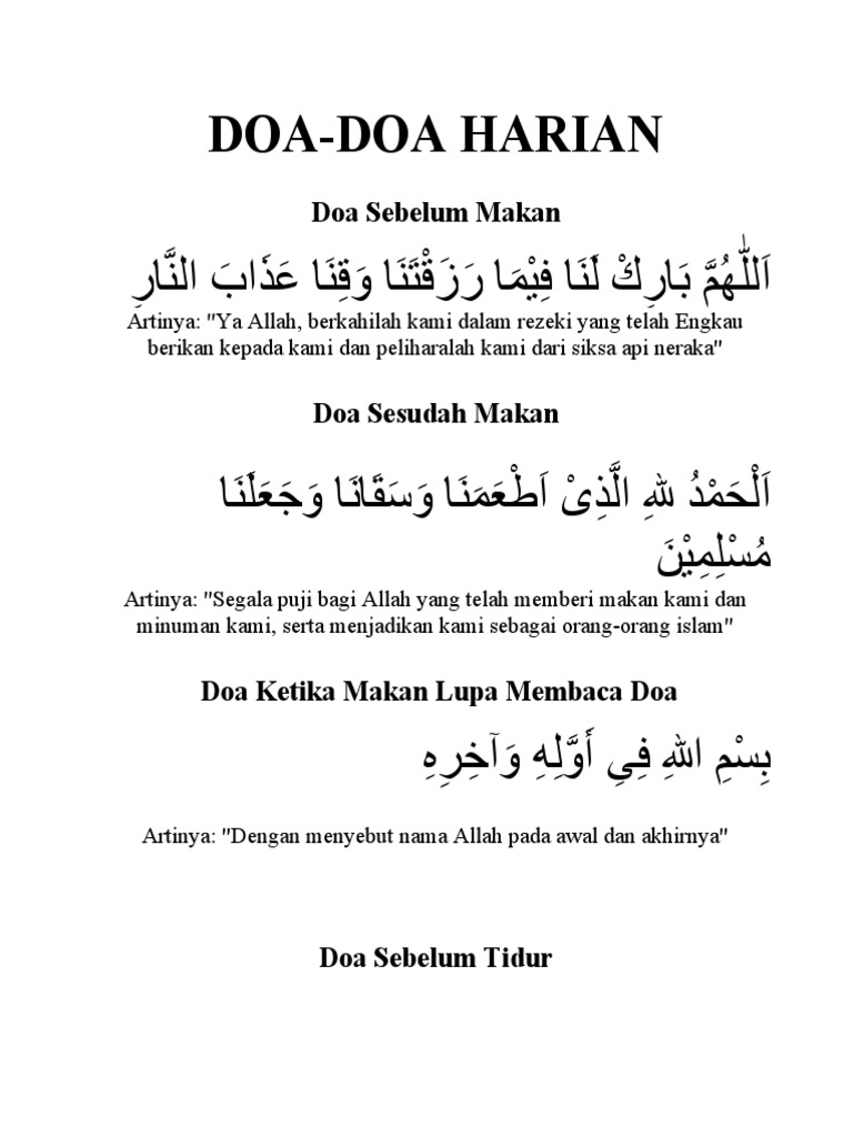 Doa Harian TPQ | PDF