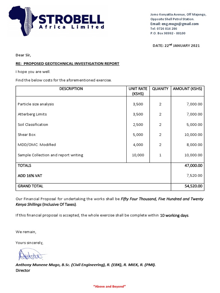 Proposed Geotechnical Investigation Report | PDF Proposed Geotechnical Investigation Report | PDF
