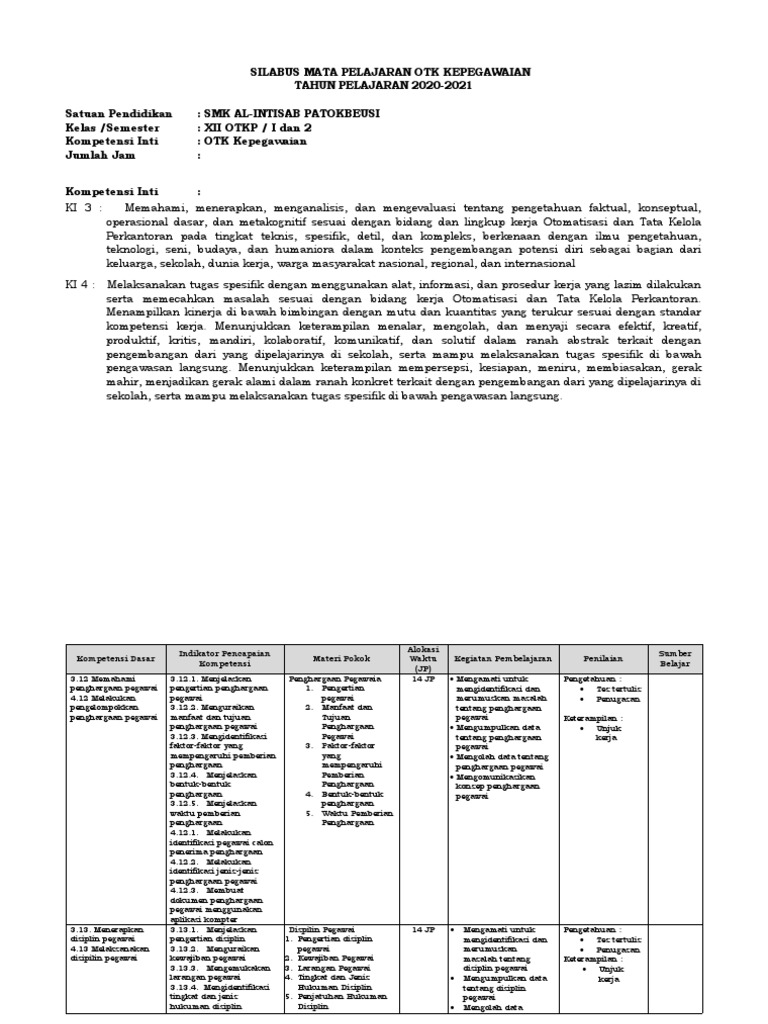 OTK Kepegawaian Kelas XII (C3) | PDF OTK Kepegawaian Kelas XII (C3) | PDF