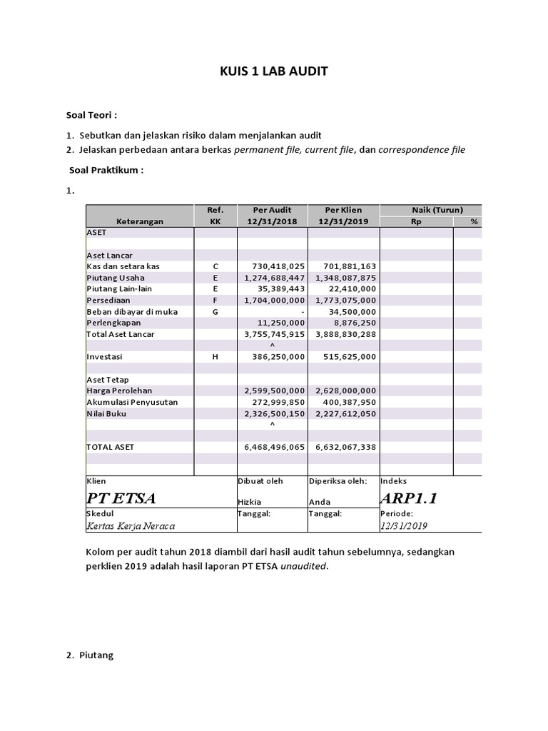 Kuis 1 Lab Audit | PDF
