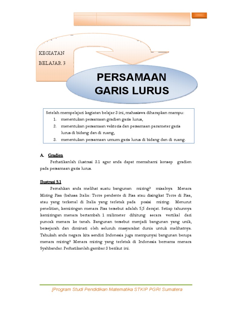 Persamaan Garis Lurus dan Gradien | PDF | Metode & Bahan Ajar
