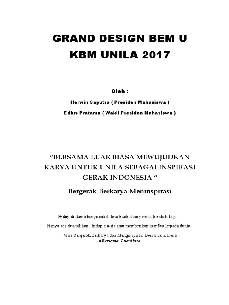 Grand Design BEM U KBM UNILA 2017 | PDF