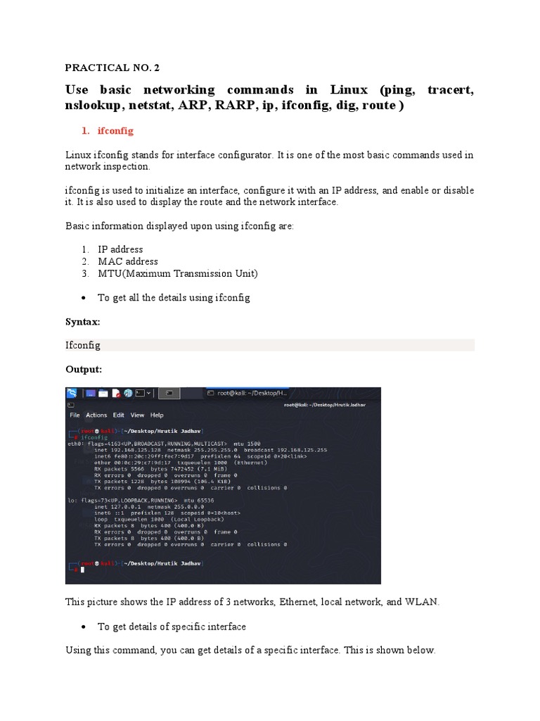 Use Basic Networking Commands In Linux Ping Tracert Nslookup Netstat Arp Rarp Ip 