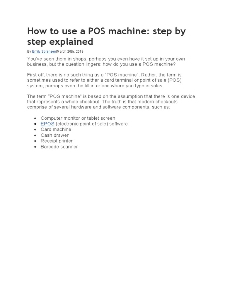 How To Use A POS Machine | PDF | Point Of Sale | Money