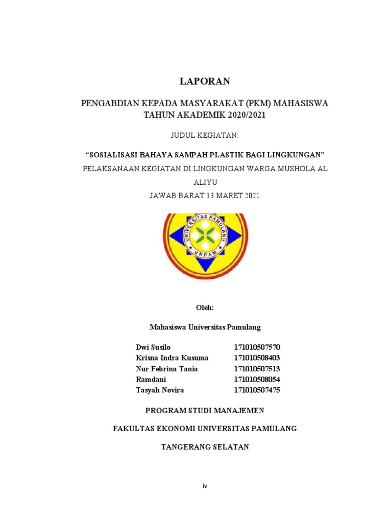 Contoh Laporan PKM Kel. 4 | PDF