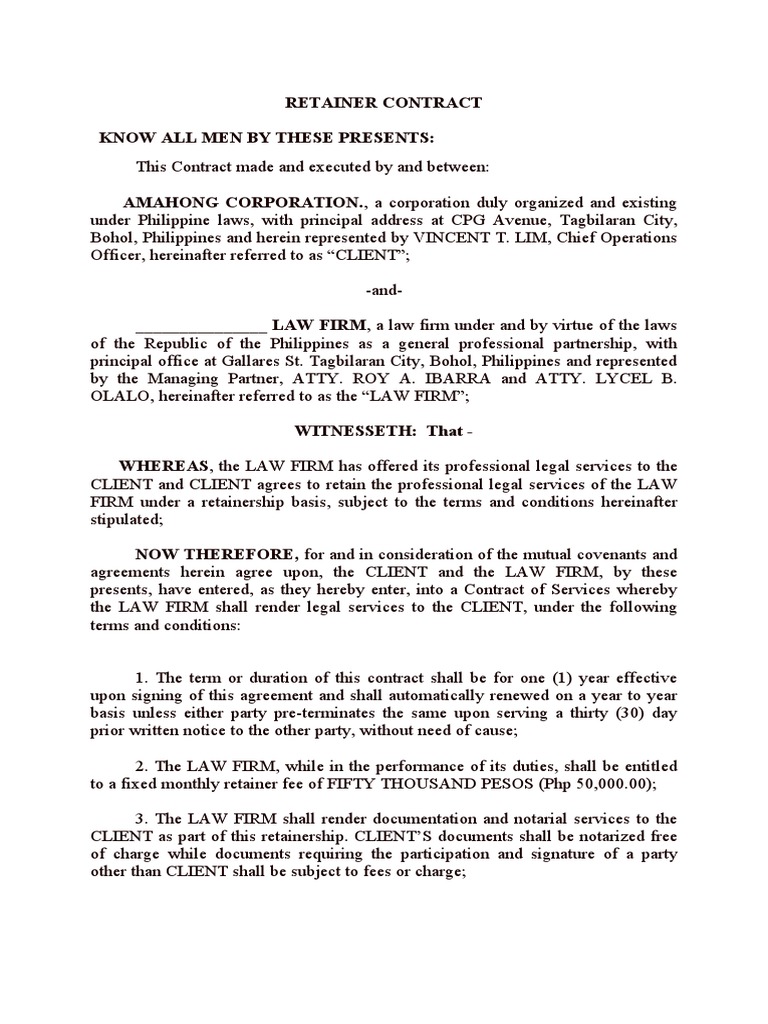 Retainer Contract Upload | PDF | Foreclosure | Lawsuit