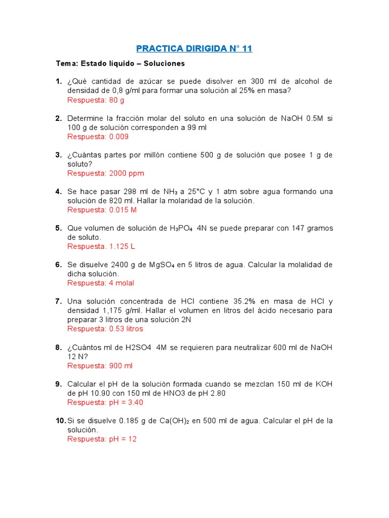 Pract 11 - Estado Liquido - Soluciones | PDF