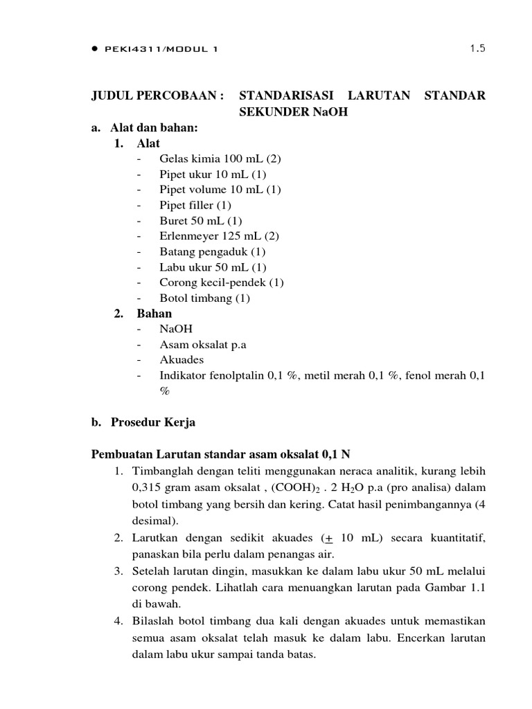 STANDARISASI LARUTAN | PDF