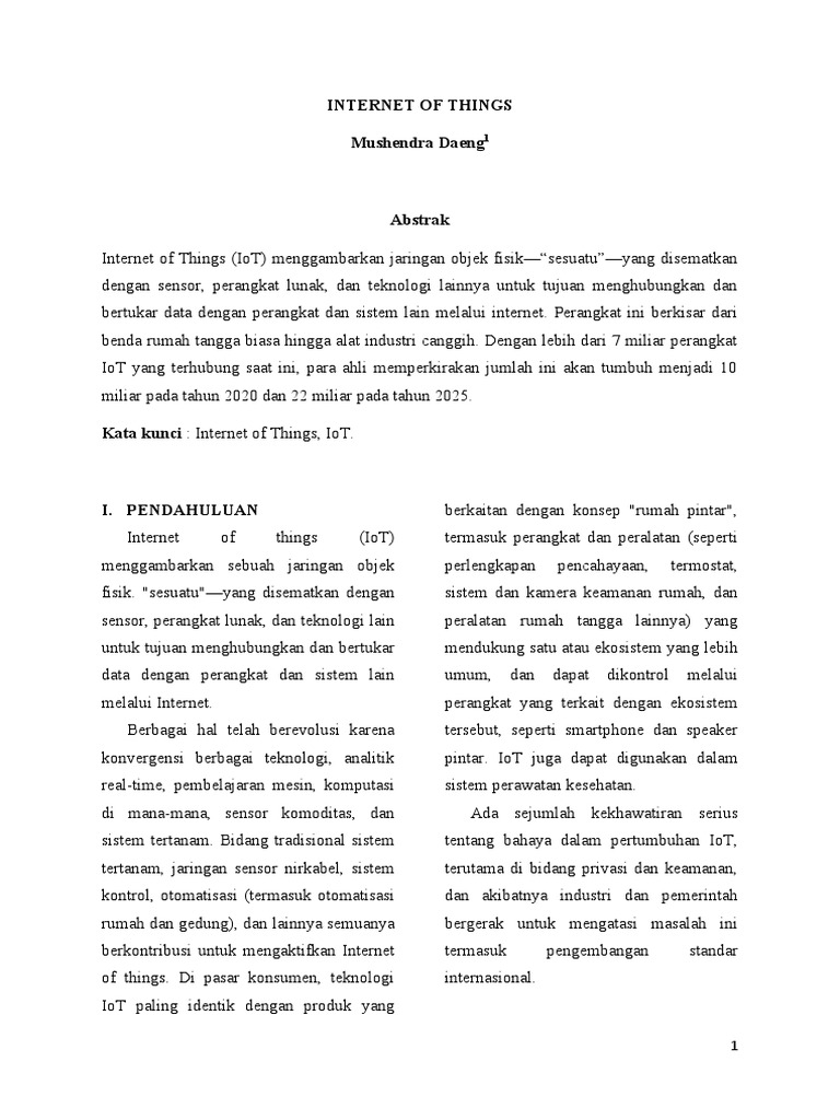 Artikel Internet of Things Tugas Personal 2 Cloud Computing | PDF