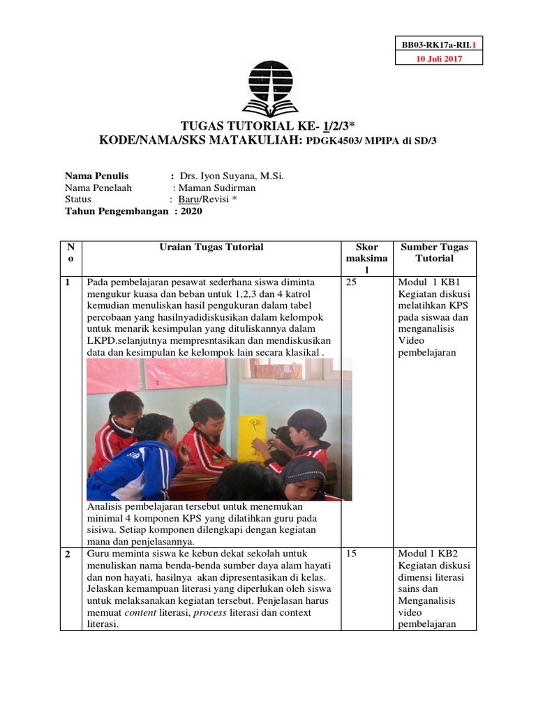 IPA TT 1 - PDGK 4202 21-1-Is | PDF | Karier & Perkembangan | Seni