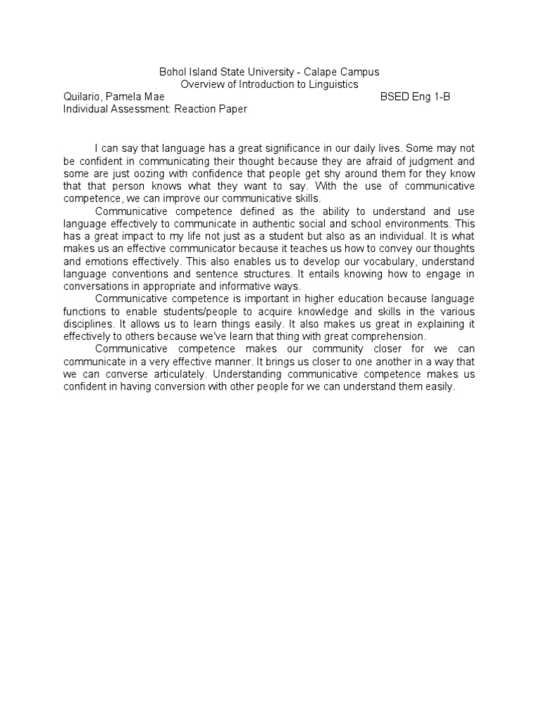 Reflection Paper | PDF