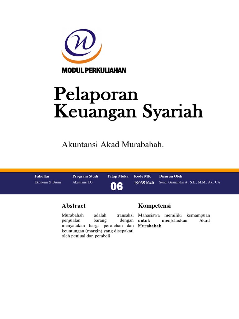 Akuntansi Akad Murabahah (D3) | PDF