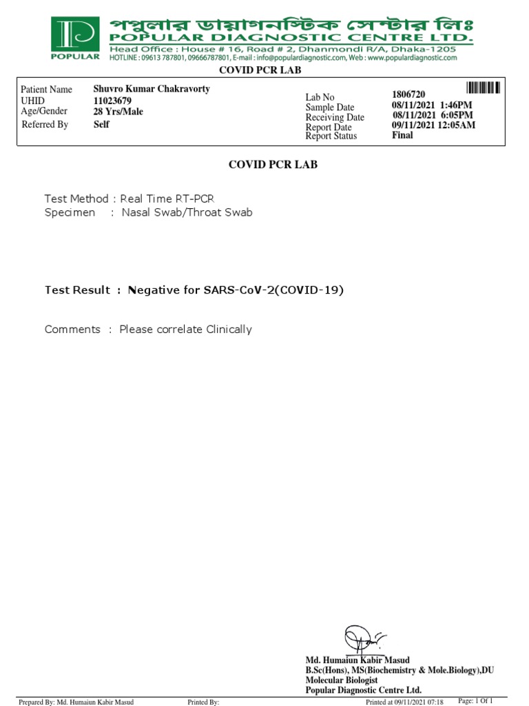 Covid LabResult | PDF