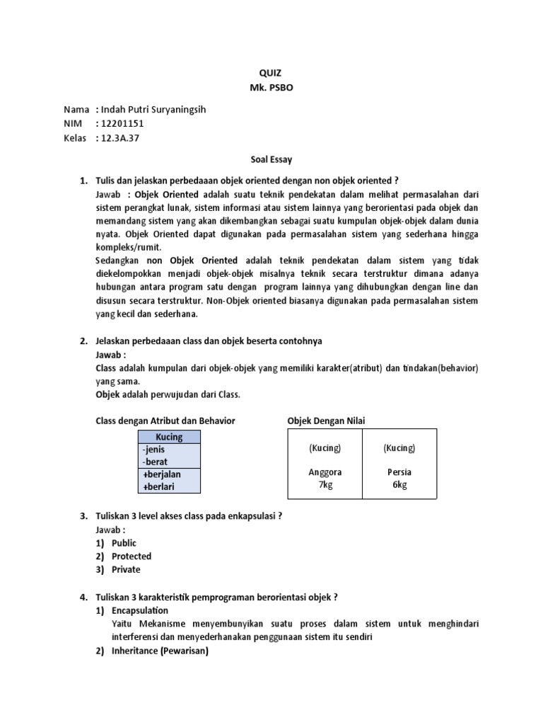 KONSEP DASAR PEMROGRAMAN BERORIENTASI OBJEK | PDF