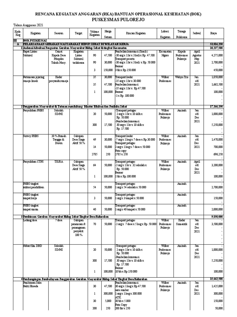 RKA BOK 2021 Usulan IV | PDF