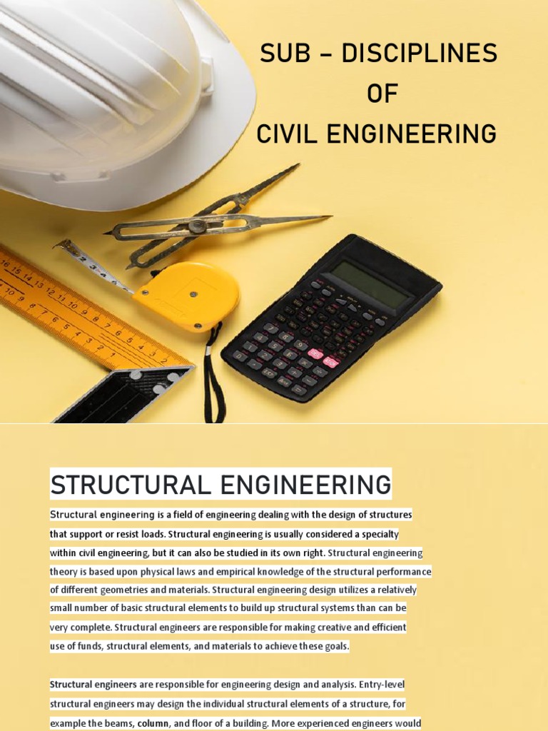 Sub - Disciplines of Civil Engineering | PDF | Structural Engineering ...