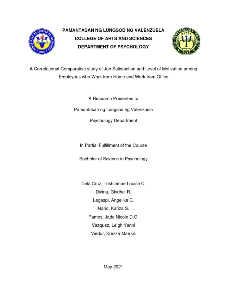 A Correlational Comparative Study of Job Satisfaction and Level of ...