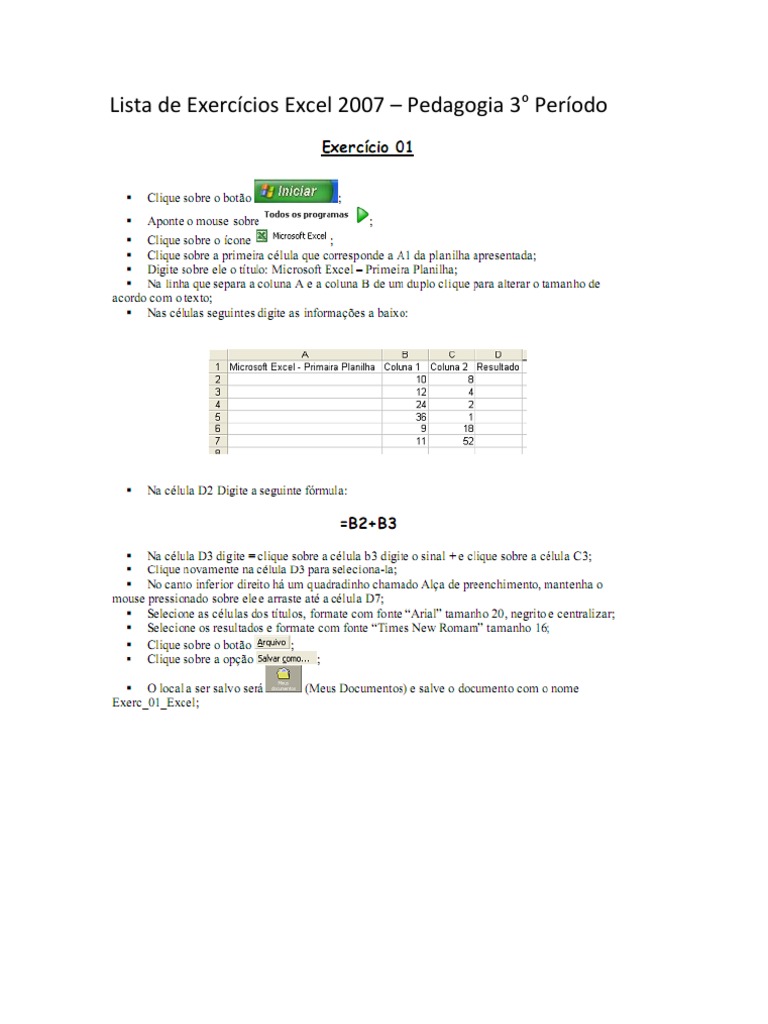 Exercicio Excel | PDF