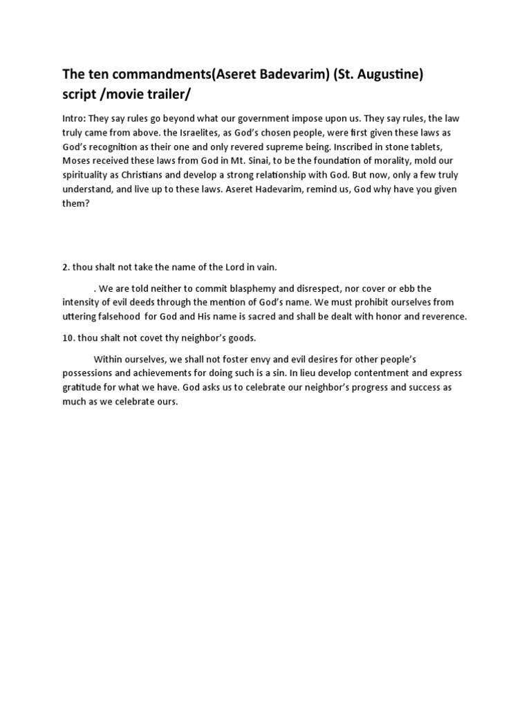 The Ten Commandments | PDF