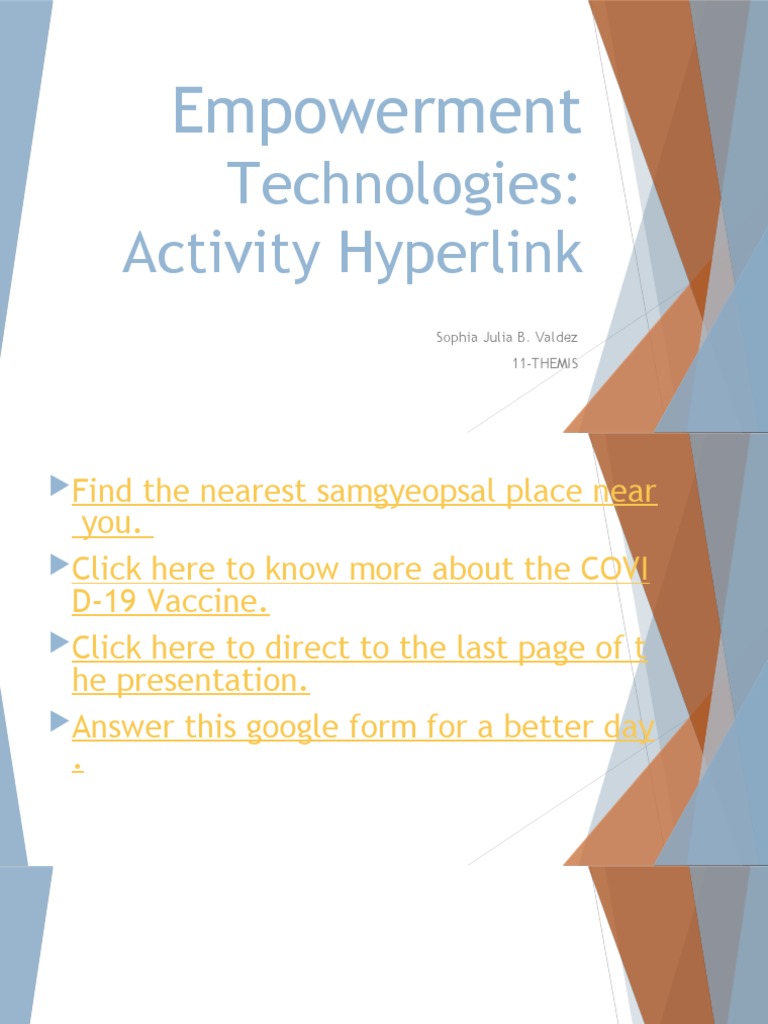 Empowerment: Technologies: Activity Hyperlink | PDF | Politics | Social ...