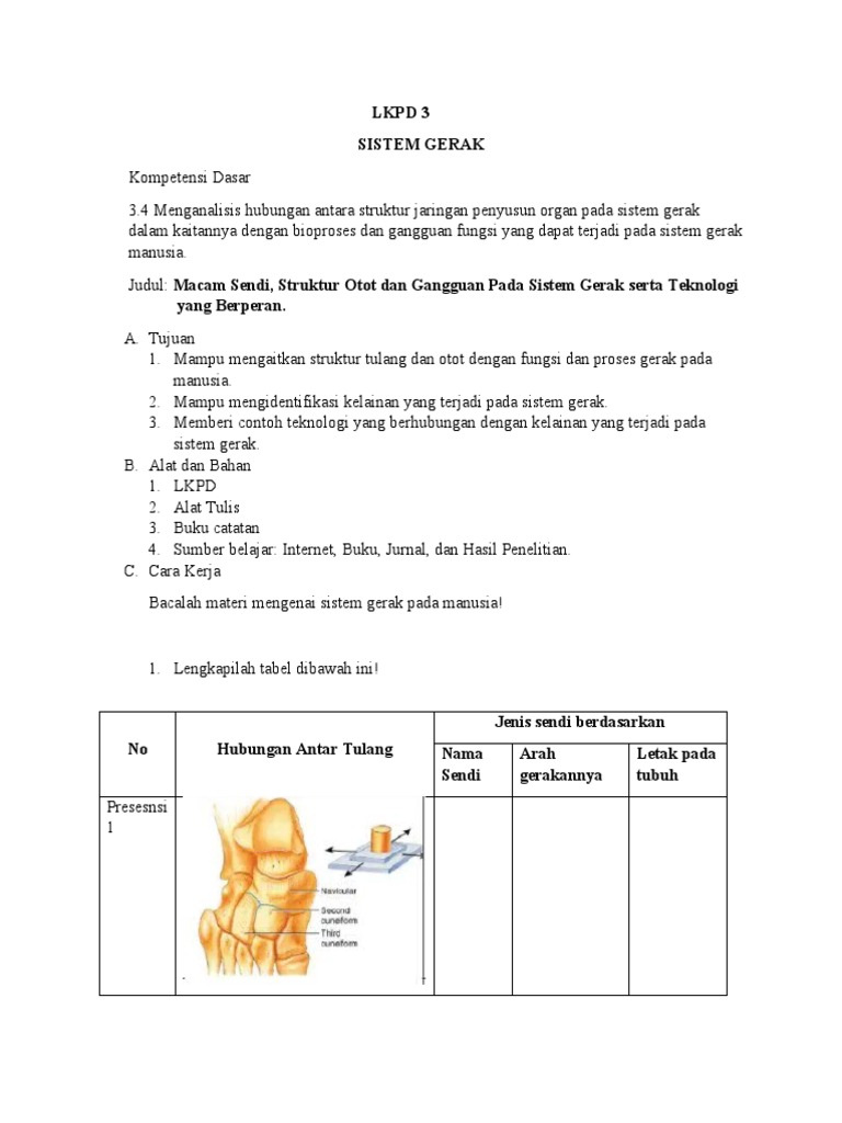 LKPD 3 Otot Dan Sendi Fix 1 | PDF