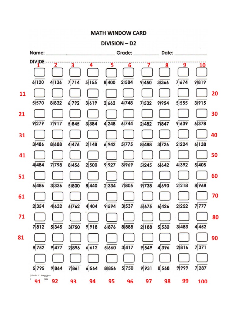 Window Card Division | PDF