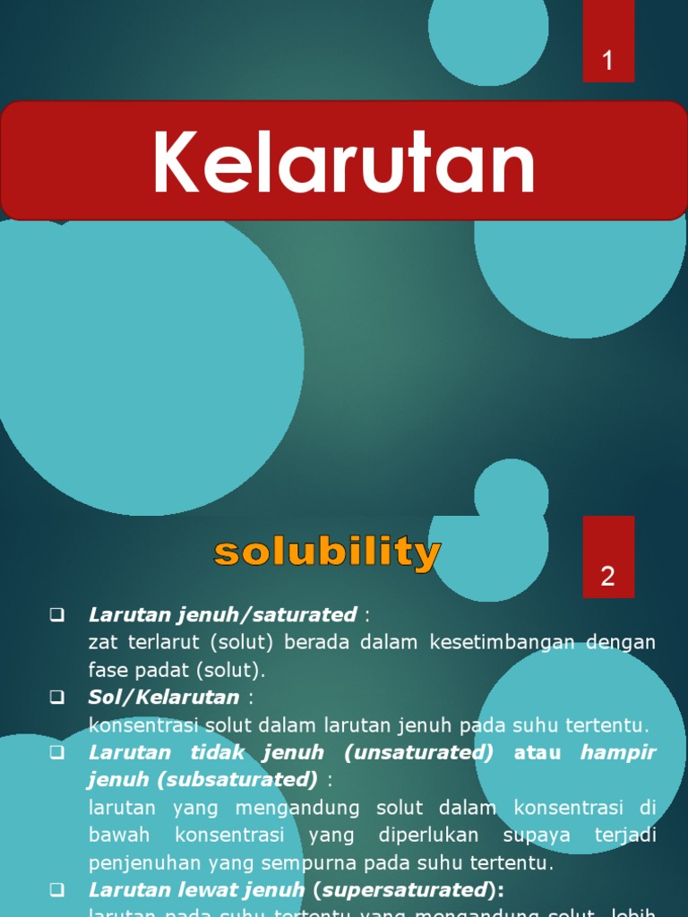 Kelarutan dan Faktor-Faktor yang Mempengaruhinya | PDF