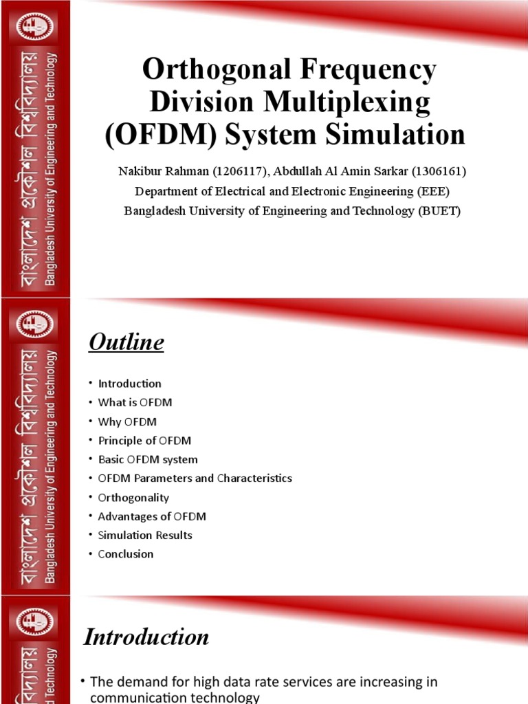 Orthogonal Frequency Division Multiplexing (OFDM) System Simulation ...