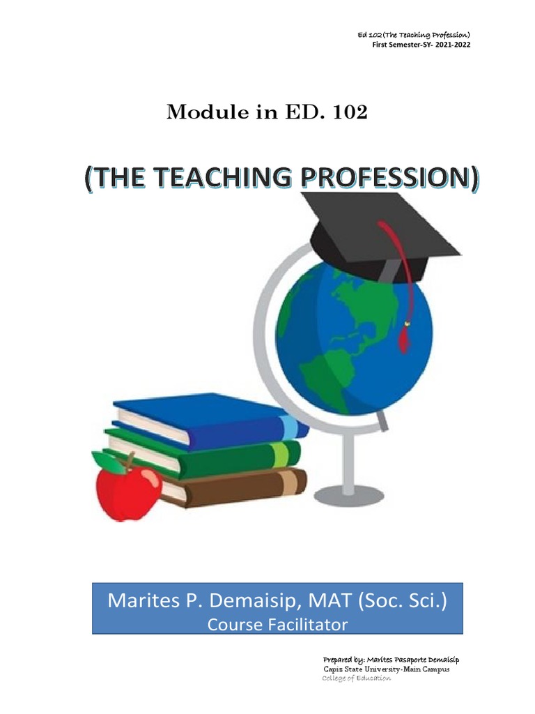 Exploring the Teaching Profession: An Introduction to ED 102 The ...