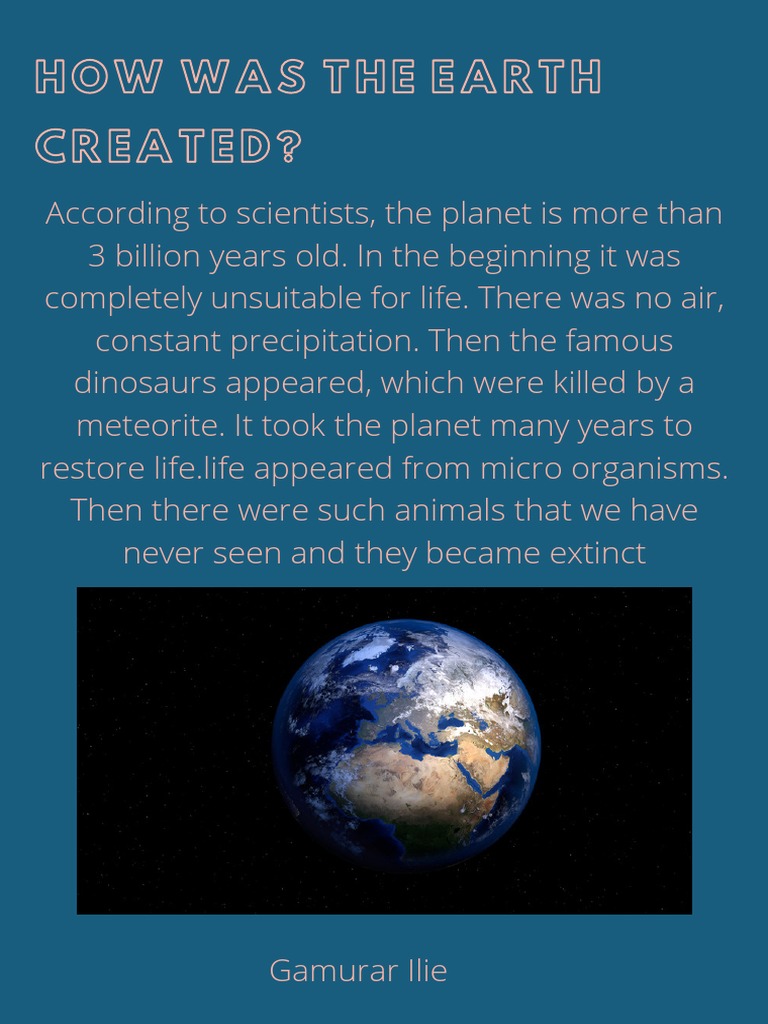 How Was The Earth Created | PDF | Social Science | Young Adult