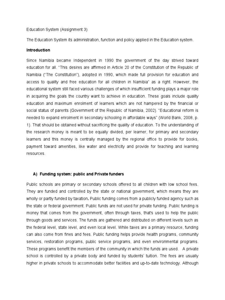 Namibian Education Challenges | PDF | Schools | Policy