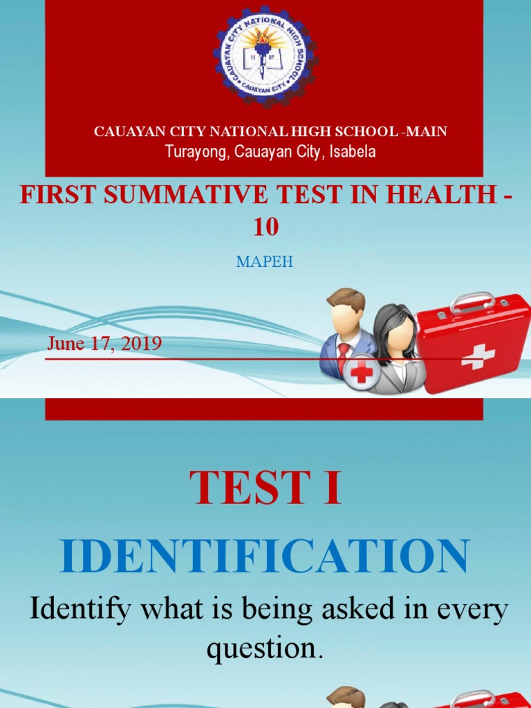 First Summative Test in Health - 10: June 17, 2019 | PDF | Health Care ...