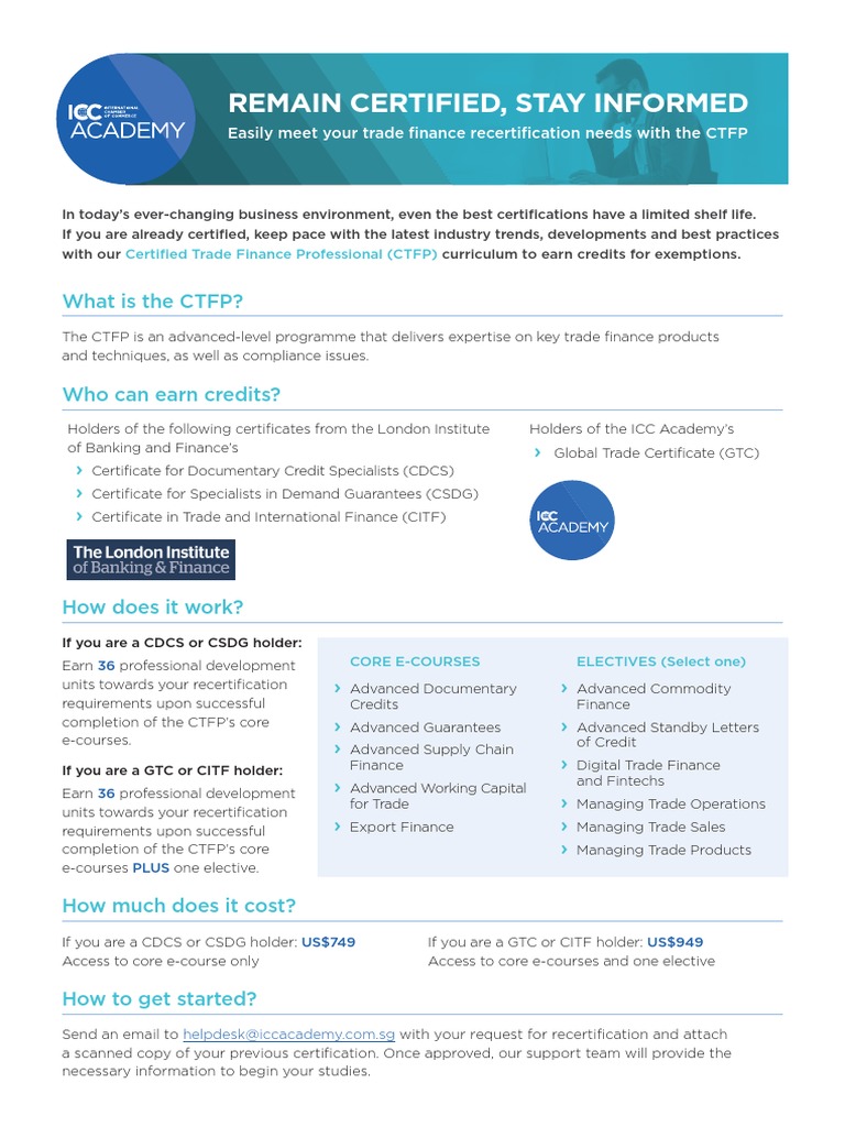 Remain Certified, Stay Informed: What Is The CTFP? | PDF | Business ...