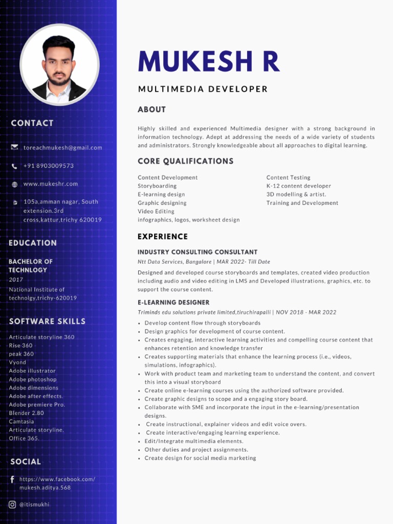 Mukesh - R CV Web | PDF | Educational Technology | Computing