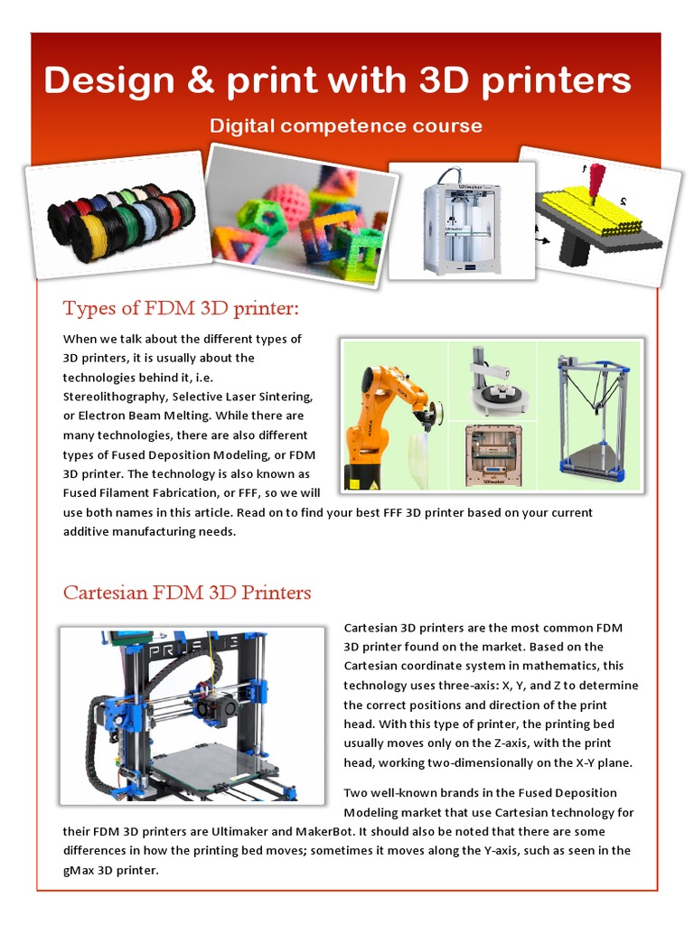 Types of FDM 3D Printers Explained | PDF | 3 D Printing | Cartesian ...